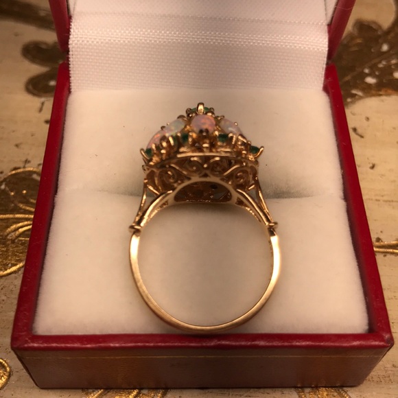 Franklin Mint | Jewelry | Franklin Mint 4k Emeralds Opals Gold Ring ...